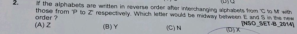 If the alphabets are written in reverse | StudyX