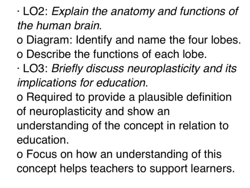 · LO2: Explain the anatomy and functions of | StudyX