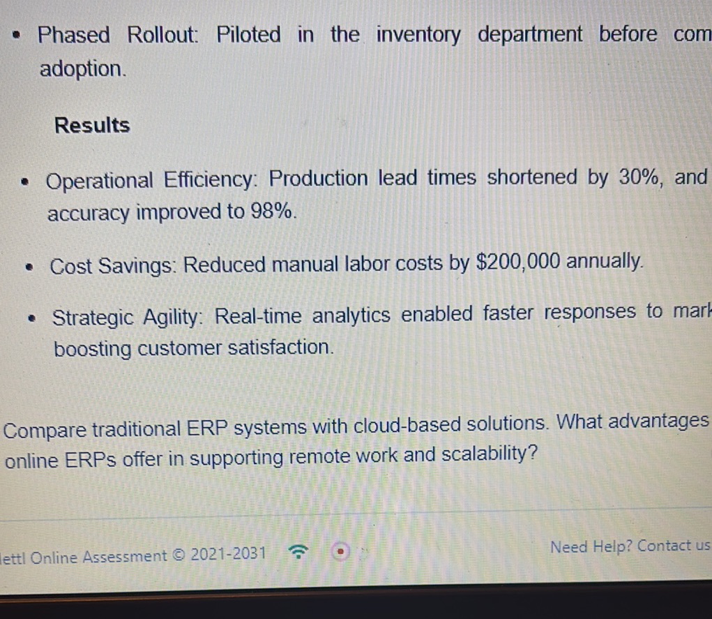 Compare traditional ERP systems with | StudyX