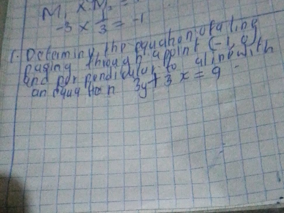 1. Determine the equation of a line passing | StudyX