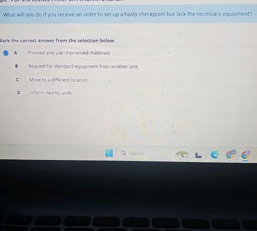 What will you do if you receive an order to