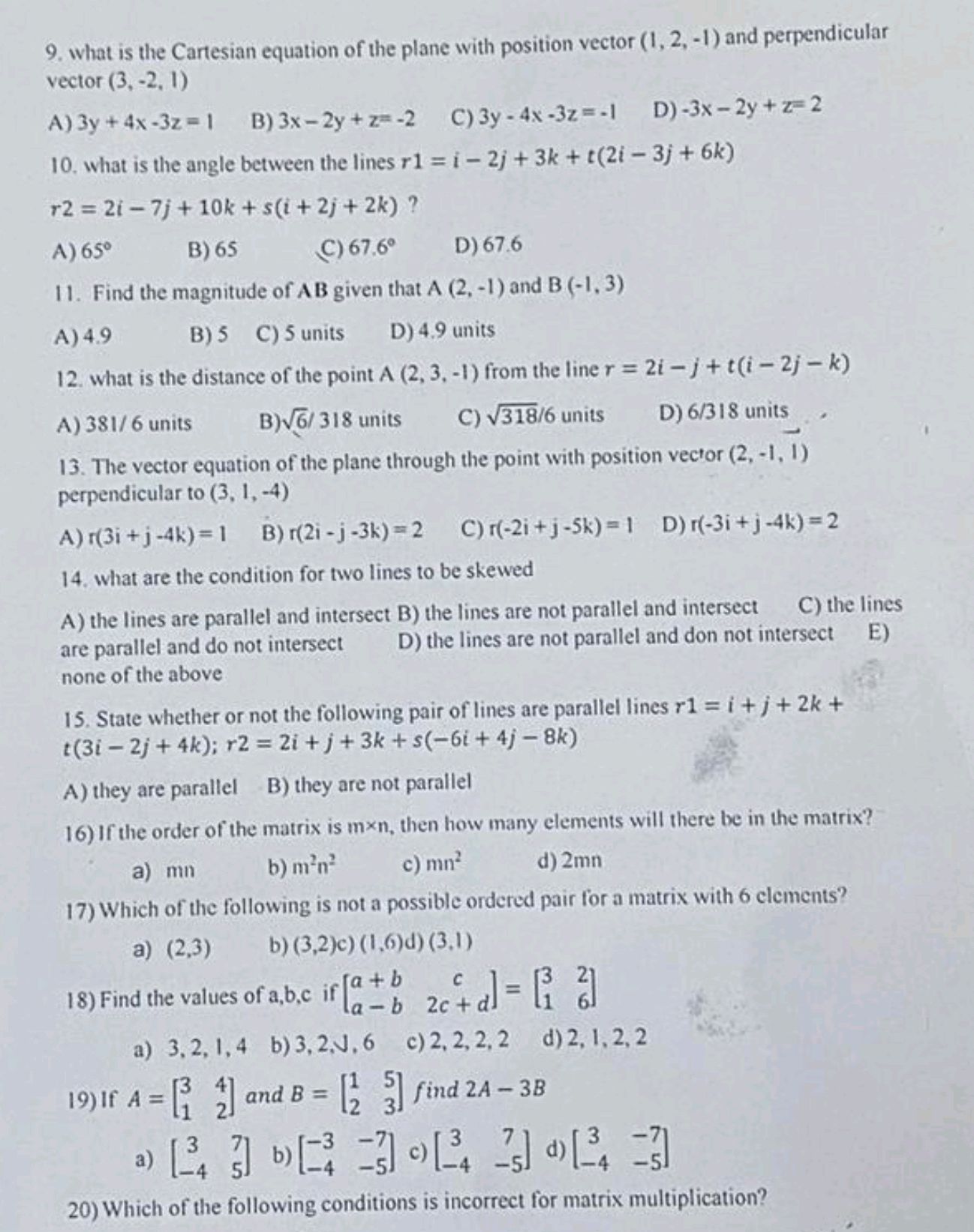 9. what is the Cartesian equation of the | StudyX