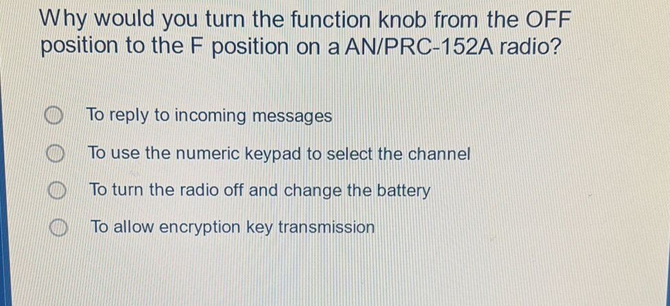Why would you turn the function knob from