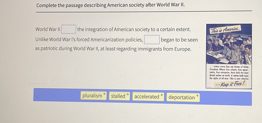 Complete the passage describing American | StudyX