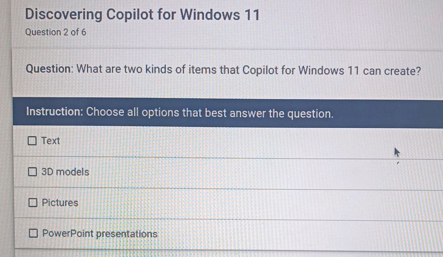 Question: What are two kinds of items that | StudyX