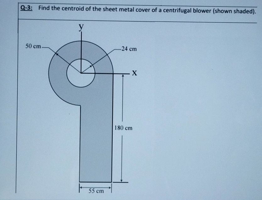 Q-3: Find the centroid of the sheet metal | StudyX