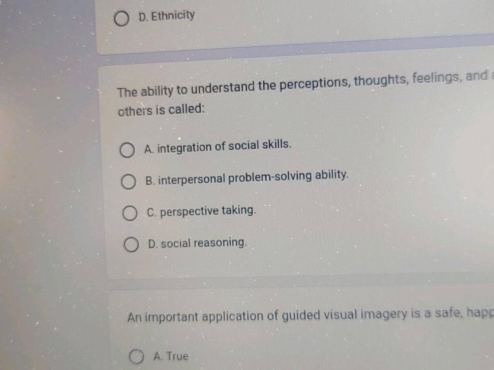 The ability to understand the perceptions, | StudyX