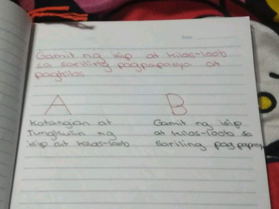 Gamit ng isip at kilos-loob sa sariling | StudyX