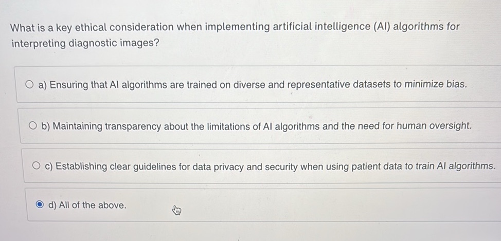 What is a key ethical consideration when | StudyX