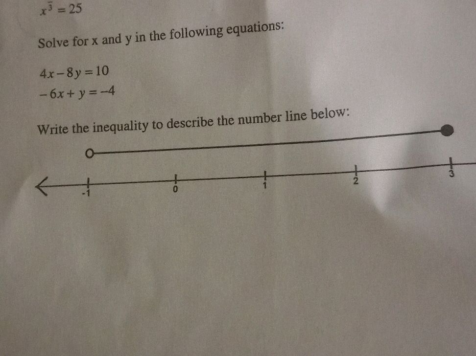 $ [3]{x} = 25$ Solve for x and y in the | StudyX