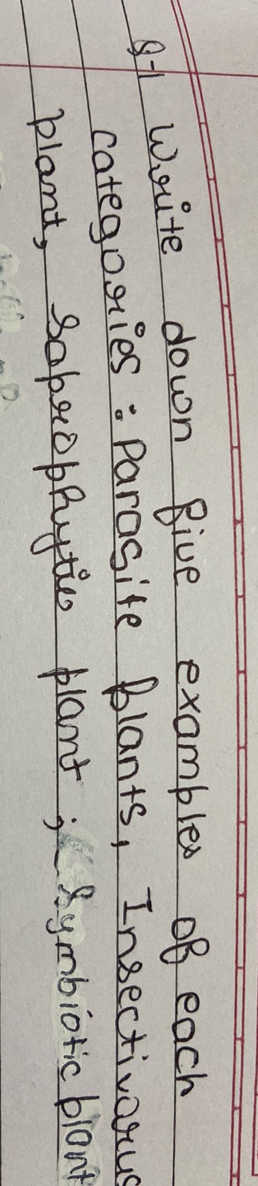 8. Write down five examples of each | StudyX