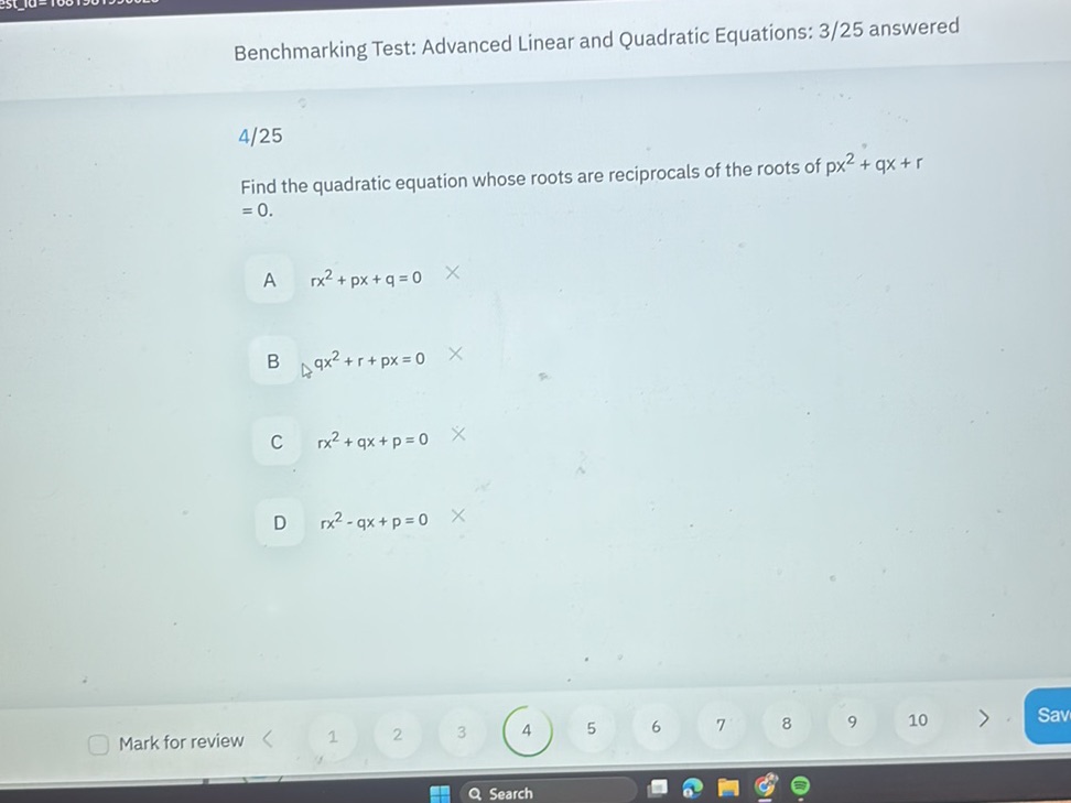 Find the quadratic equation whose roots are | StudyX