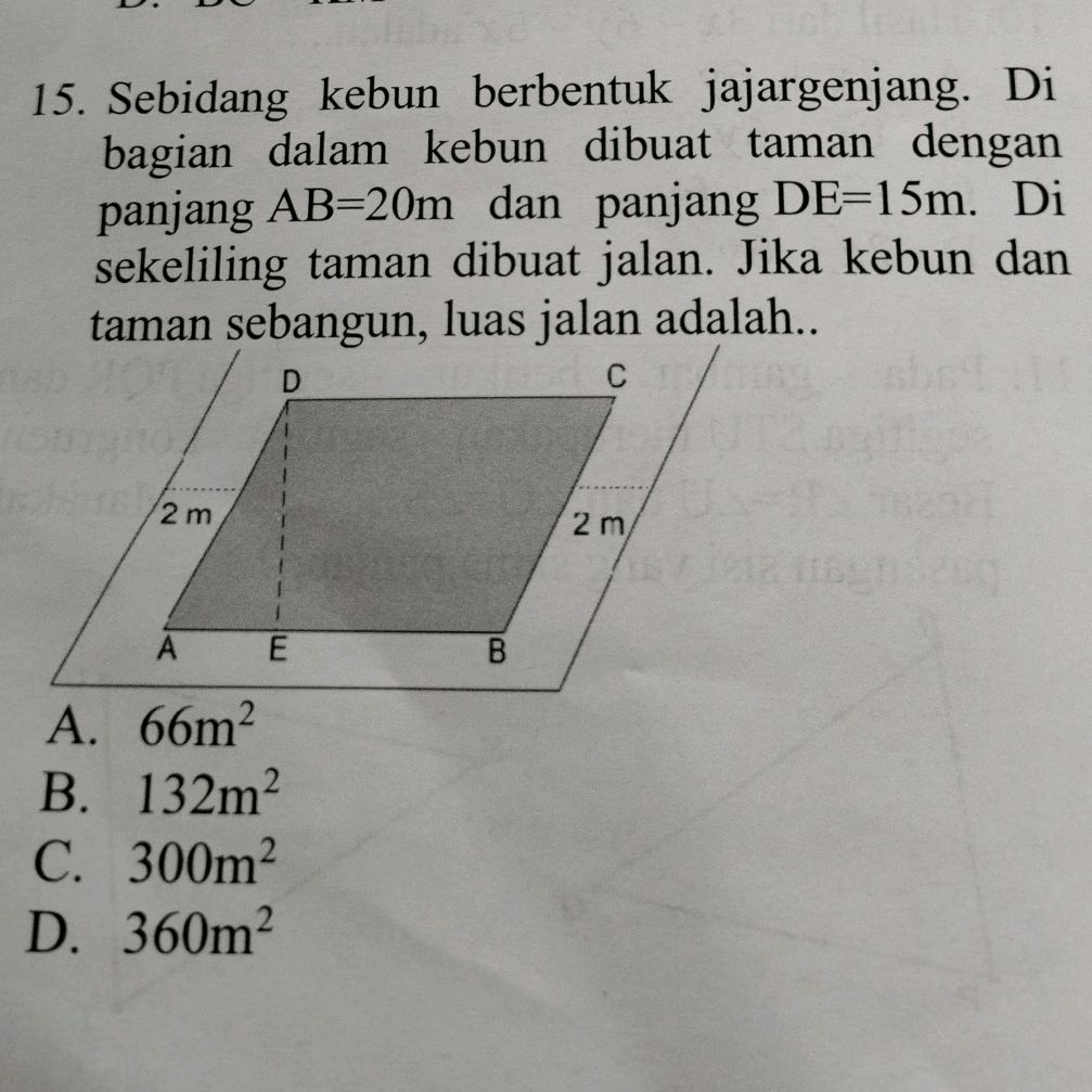 15. Sebidang kebun berbentuk jajargenjang. | StudyX