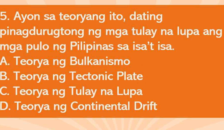 5. Ayon sa teoryang ito, dating | StudyX