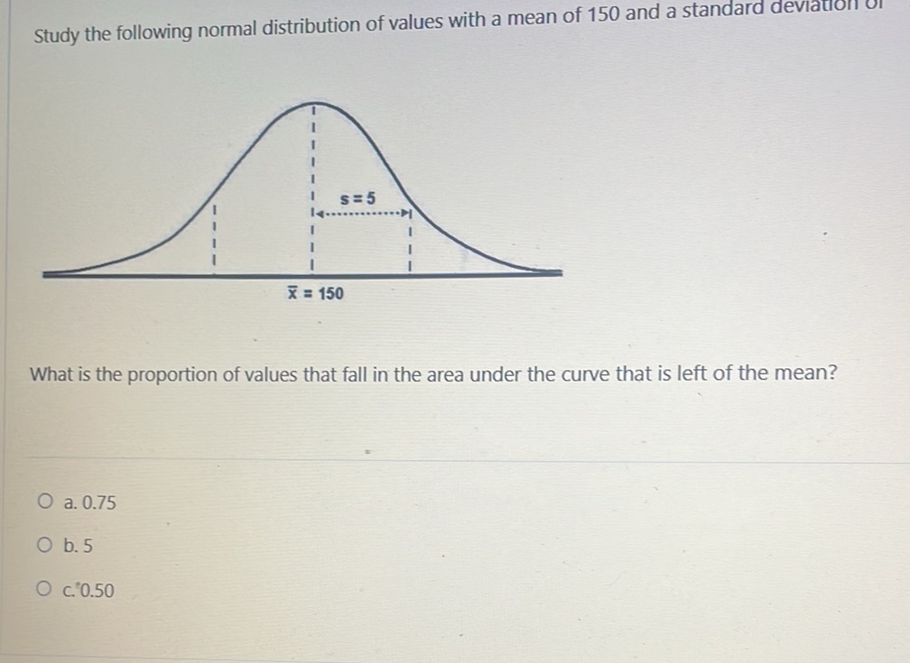 Study the following normal distribution of | StudyX