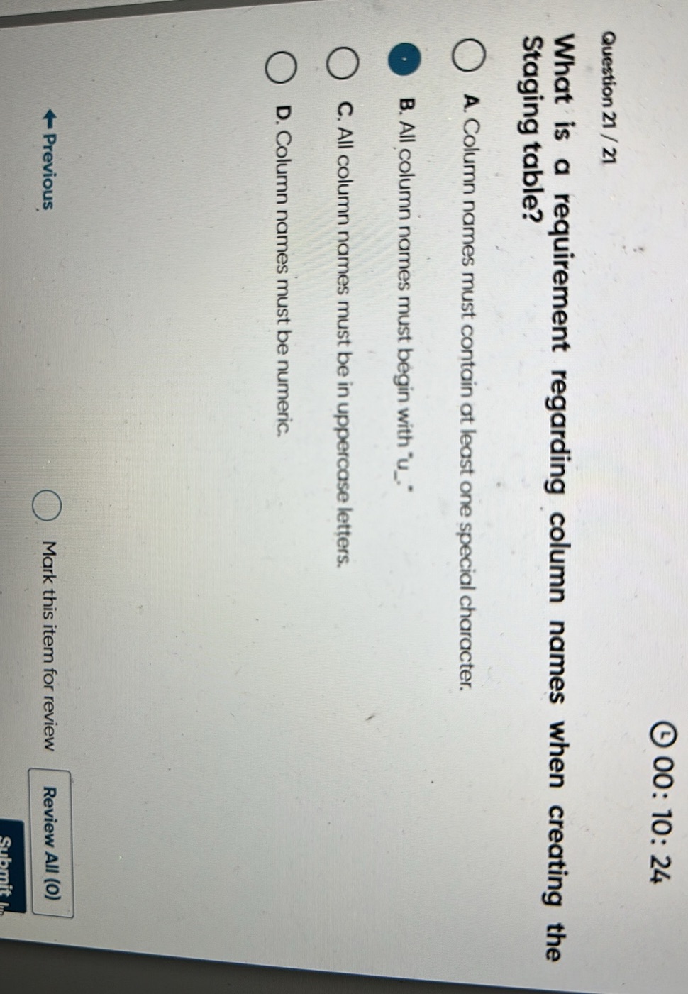 What is a requirement regarding column names | StudyX