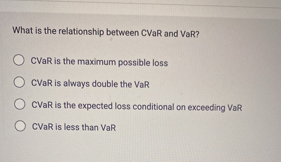 What is the relationship between CVaR and | StudyX