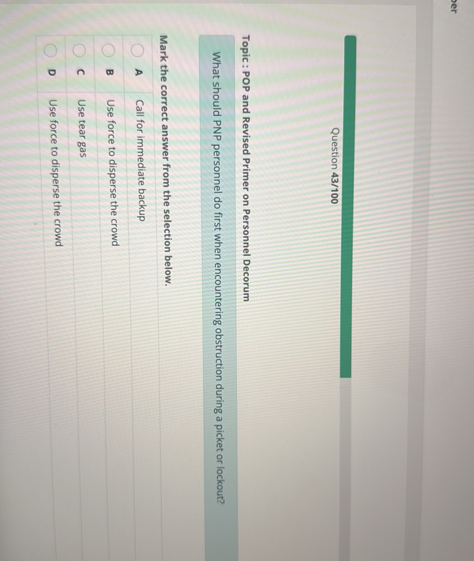 Topic: POP and Revised Primer on Personnel | StudyX