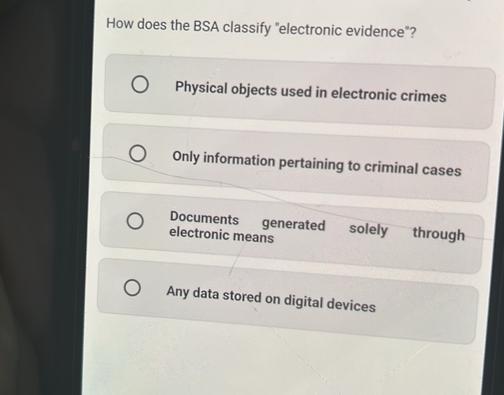 How does the BSA classify "electronic | StudyX