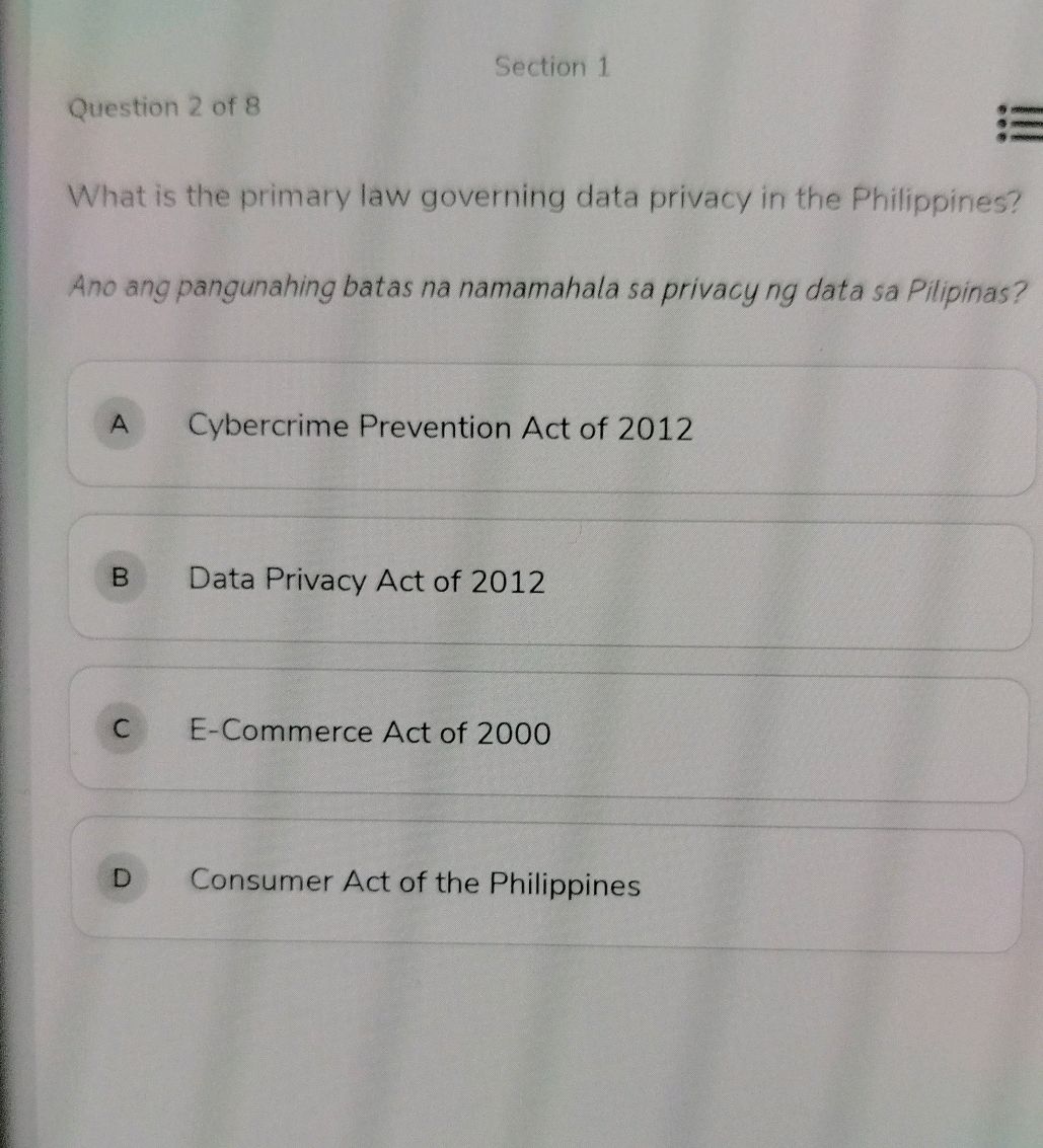 What is the primary law governing data | StudyX