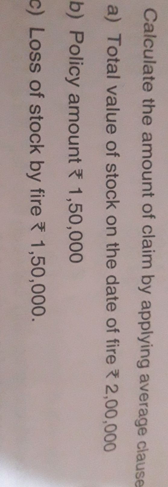 Calculate the amount of claim by applying | StudyX