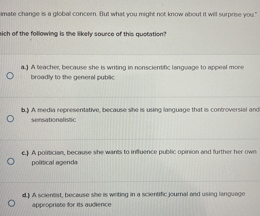 Which of the following is the likely source | StudyX
