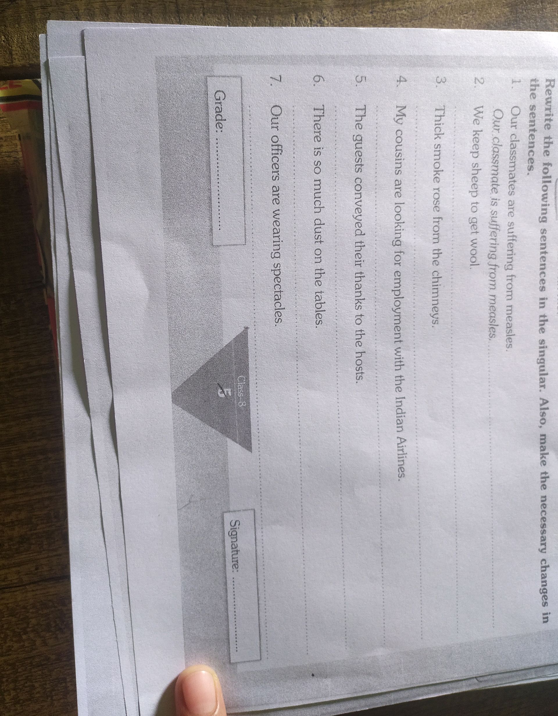 Rewrite the following sentences in the | StudyX