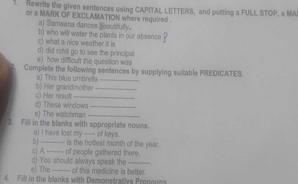1. Rewrite the given sentences using CAPITAL | StudyX