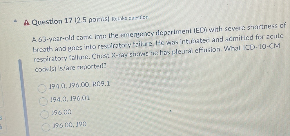 A 63-year-old came into the emergency