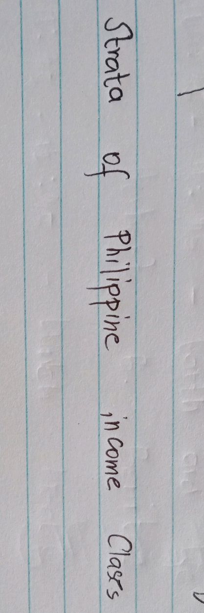 Philippine Income Class Strata | StudyX