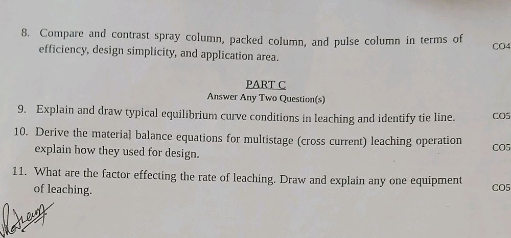 8. Compare and contrast spray column, packed | StudyX