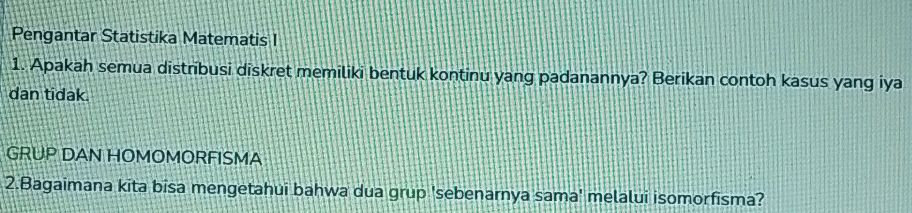 1. Apakah semua distribusi diskret memiliki | StudyX