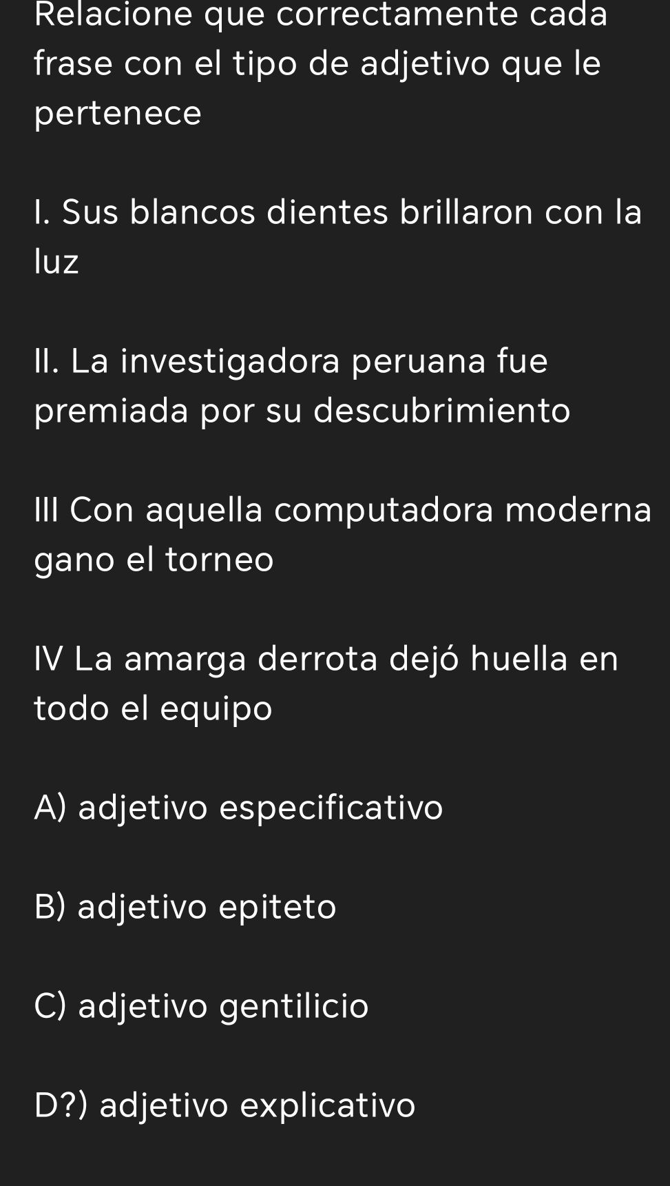 Relacione que correctamente cada frase con | StudyX