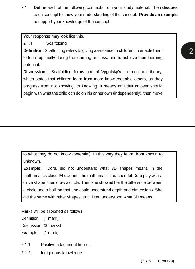 2.1. Define each of the following concepts | StudyX