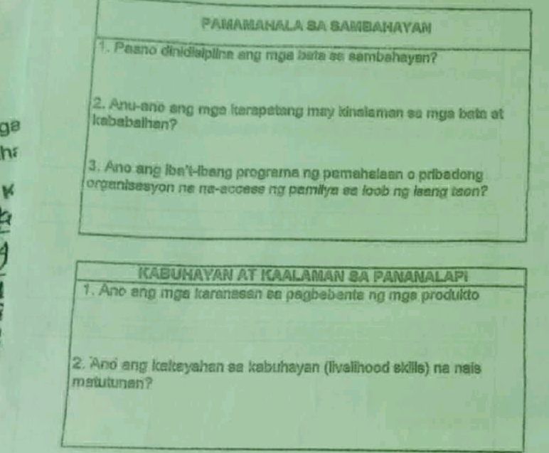 PAMAMAHALA SA SAMBAHAYAN 1. Paano