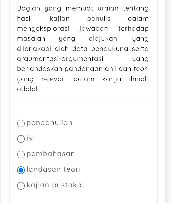 Bagian yang memuat uraian tentang hasil | StudyX