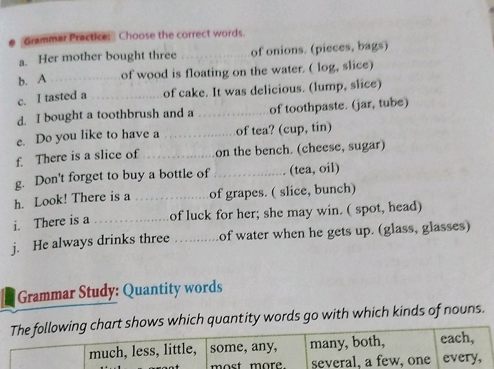 Grammar Practice: Choose the correct words. | StudyX