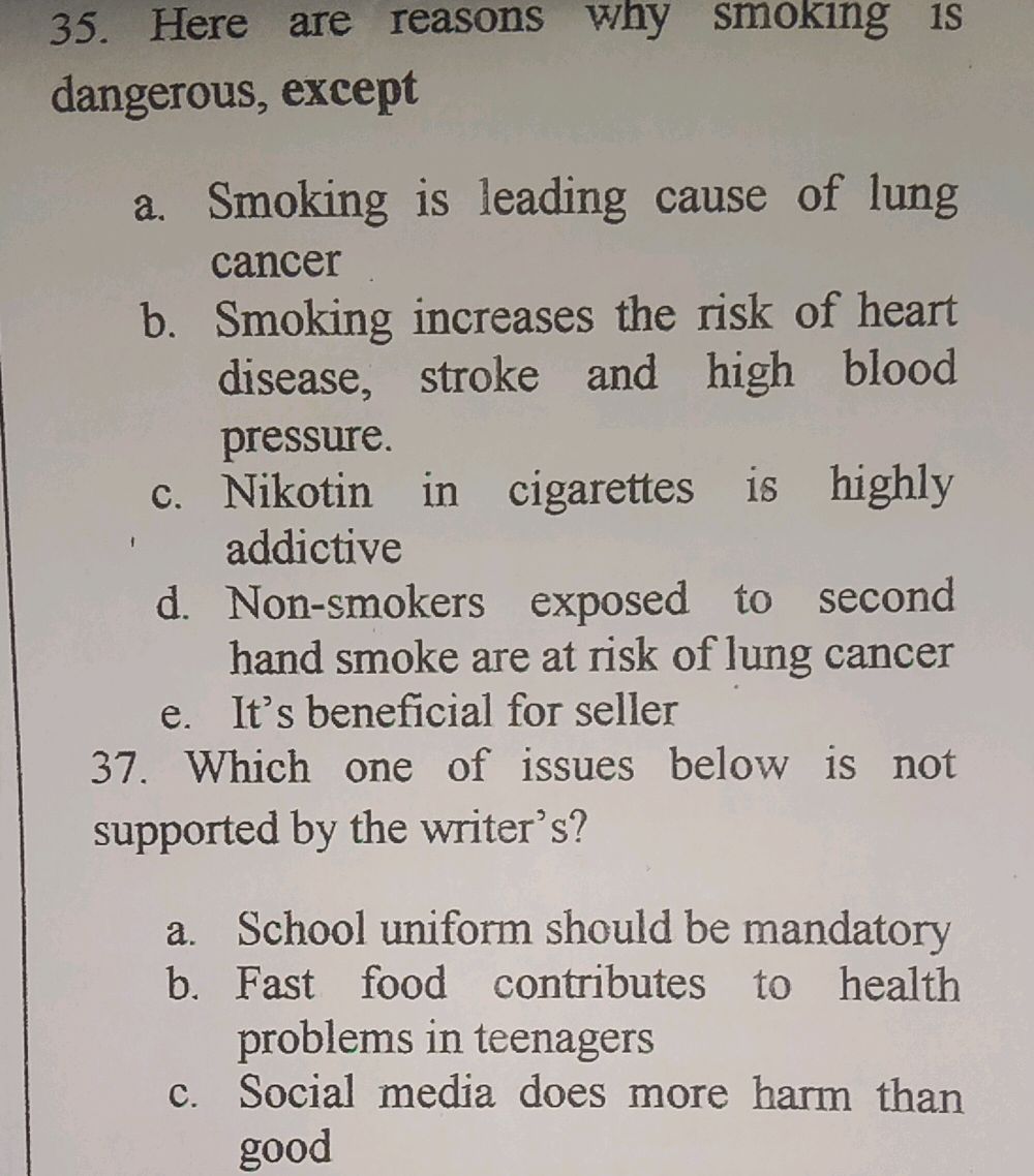 35. Here are reasons why smoking is | StudyX