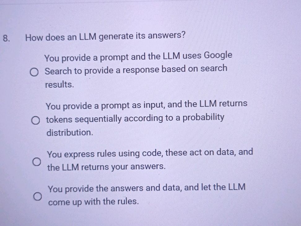 8. How does an LLM generate its answers? | StudyX