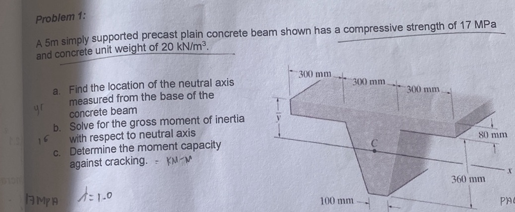 Problem 1: A 5m simply supported precast | StudyX