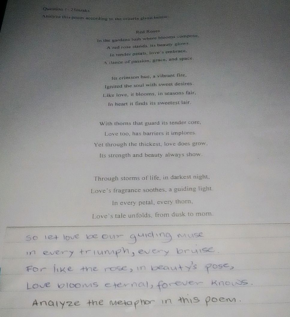 Question 1: 25 marks Analyze this poem | StudyX