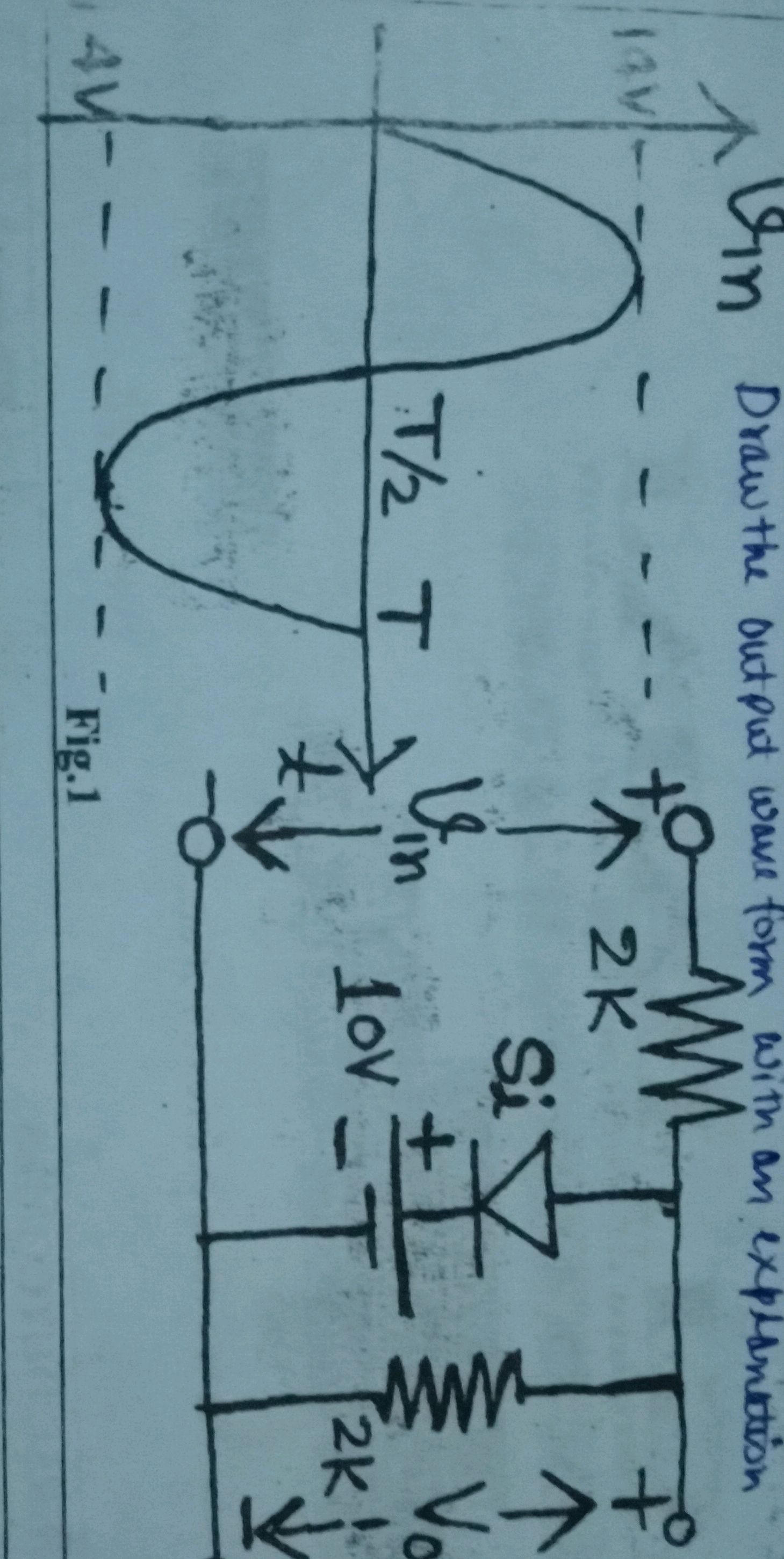 Draw the output wave form with an | StudyX