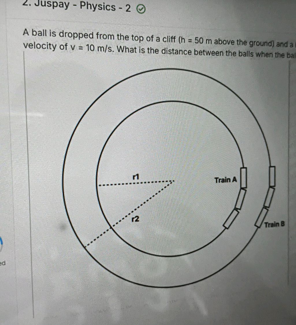 A ball is dropped from the top of a cliff (h | StudyX