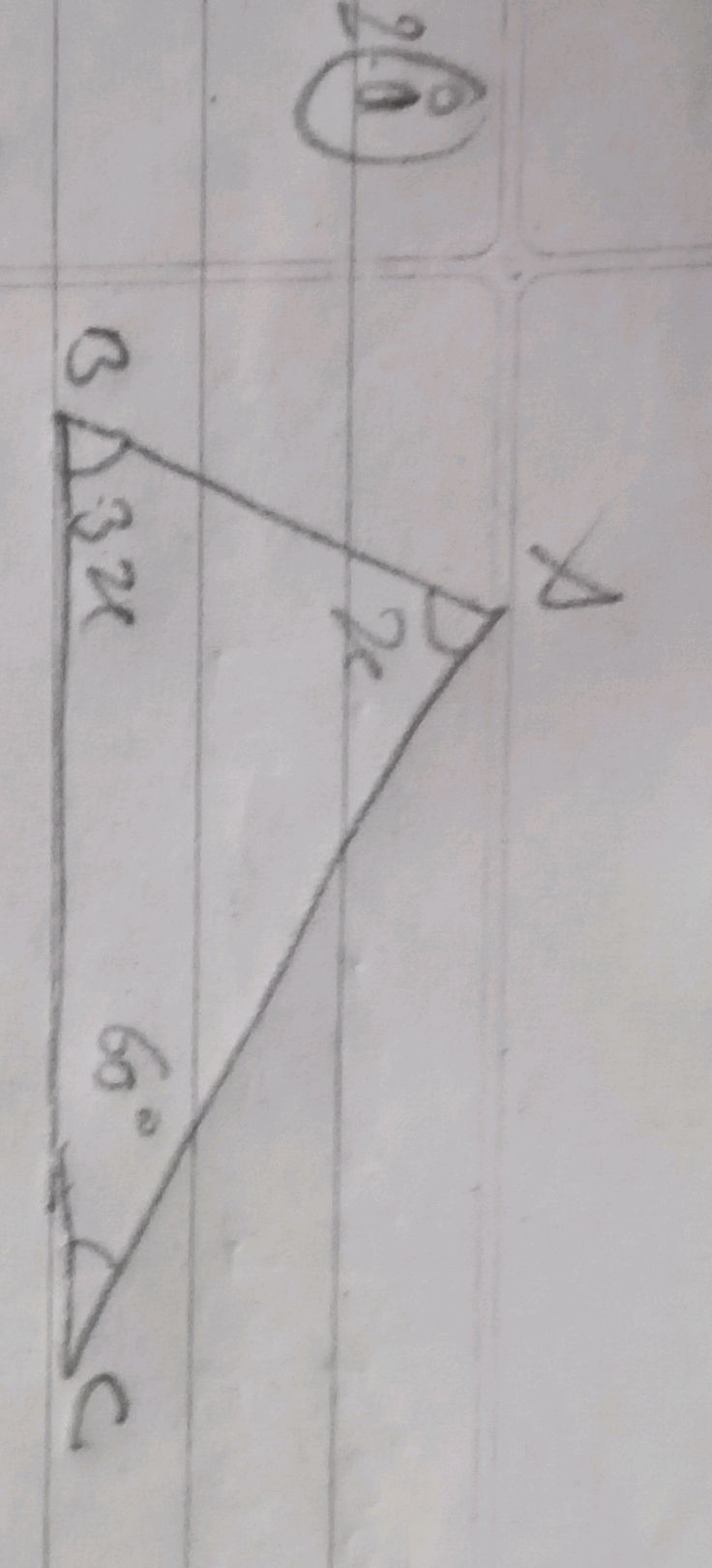 The image shows a triangle with angles | StudyX