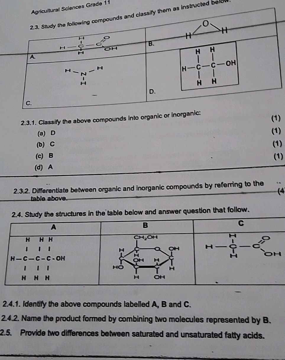 2.3. Study the following compounds and | StudyX
