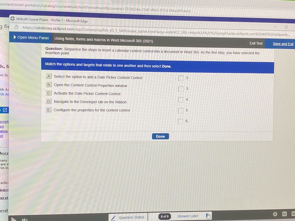 Question: Sequence the steps to insert a | StudyX