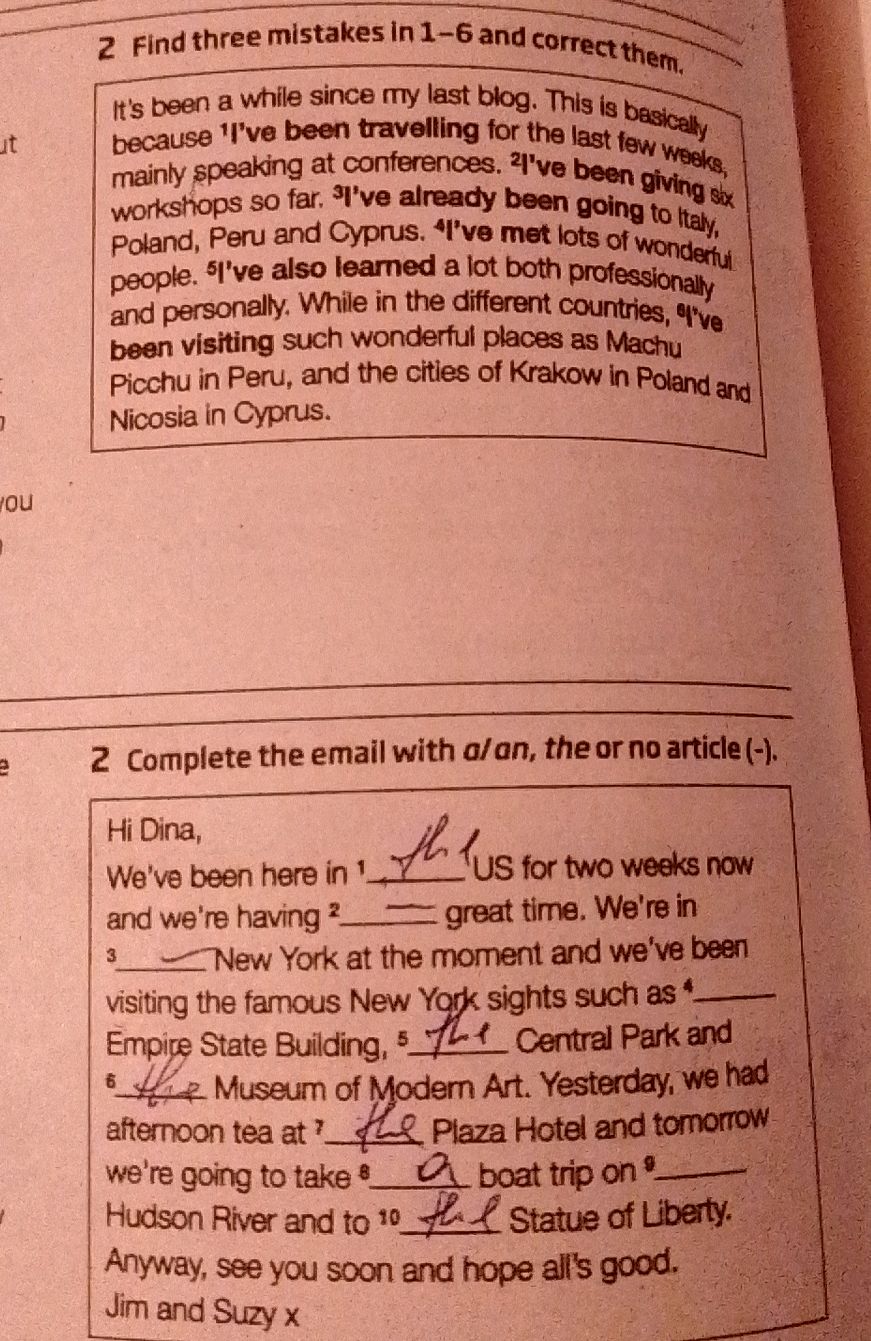 1 Find three mistakes in 1-6 and correct | StudyX