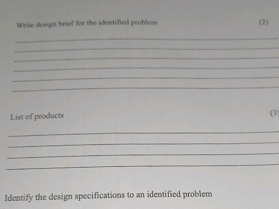 Write design brief for the identified | StudyX