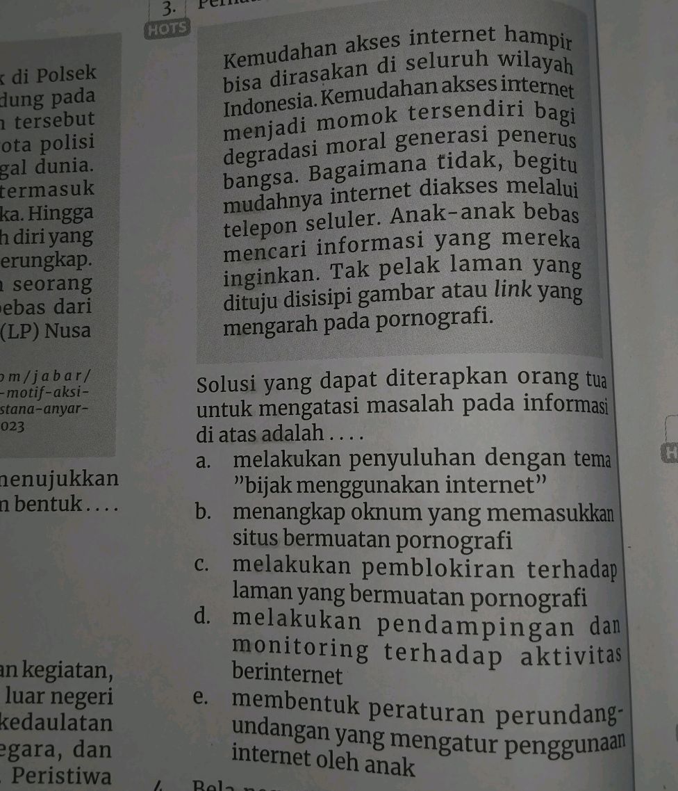 Solusi yang dapat diterapkan orang tua untuk | StudyX