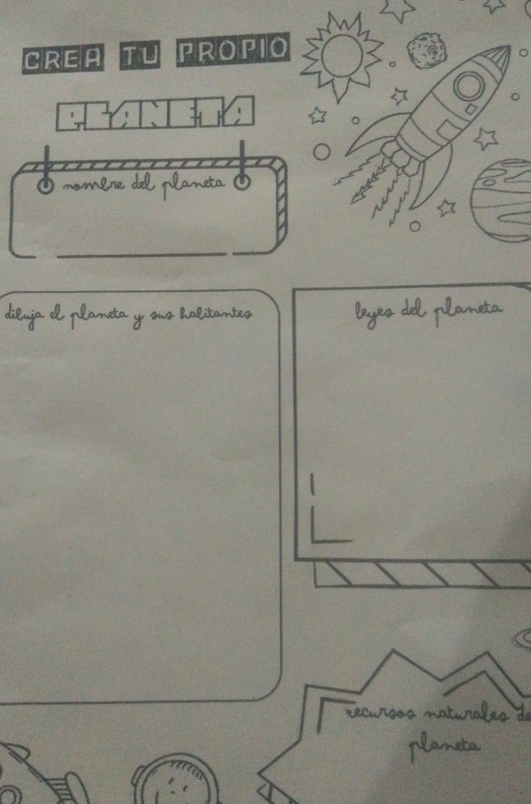 CREA TU PROPIO PLANETA nombre del planeta | StudyX